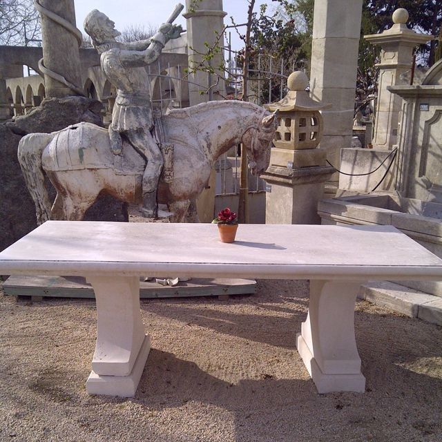 Indoor or outdoor furniture | Large table carved in natural stone
