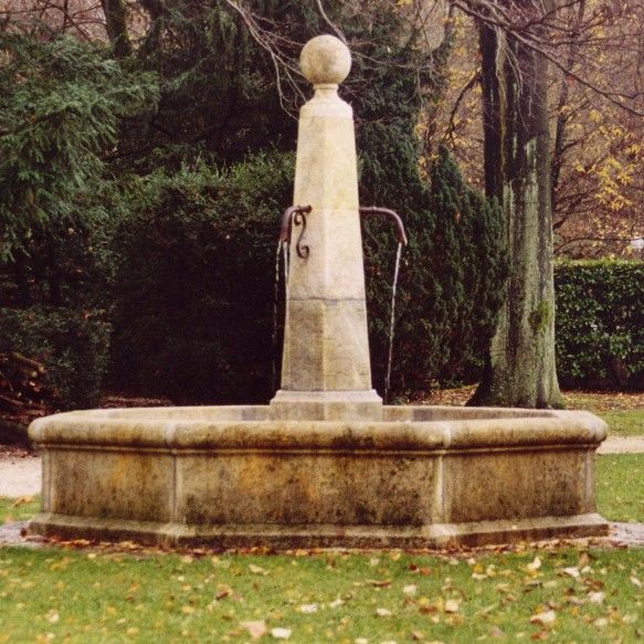 Beautiful carved limestone fountain reminiscent of Provencal villages
