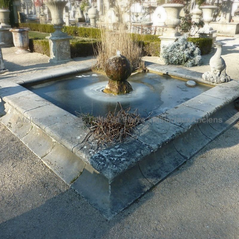 Garden pond carved in stone| Decorative basin by the stonemason Bidal